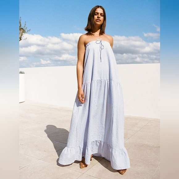 Sabo Skirt | Dresses | Sabo Bella Cotton Strapless Tiered Maxi Dress ...
